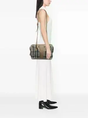 Burberry 2000-2017 Smoke Check Coated Canvas Gilmoure Satchel - Grey