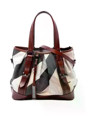 Burberry 2000-2017 Mega Check Canvas Lowry Satchel - Neutrals
