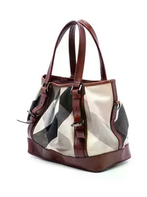 Burberry 2000-2017 Mega Check Canvas Lowry Satchel