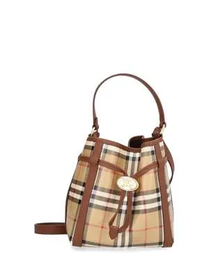 Burberry Mini Check Bucket Bag - Cream