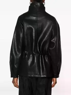 ELEH Double-breasted Faux-leather Jacket