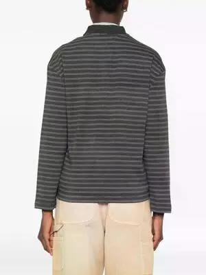 ELEH Striped Long-sleeve Polo Shirt