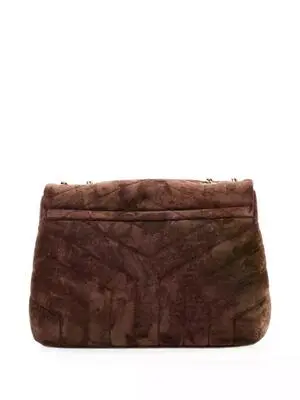 Saint Laurent Loulou Matelasse Chevron Suede Small Shoulder Bag