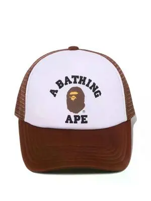 A BATHING APE Ape Head Mesh-panel Trucker Cap - Brown