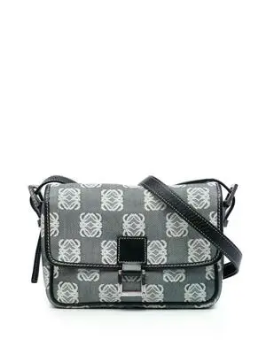 Loewe 2003 Anagram Canvas Flap Crossbody Bag - Grey