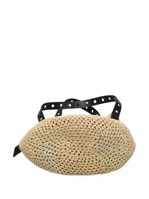 Loewe 2021-2026 Small Raffia Punch Hole Hobo Bag