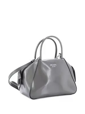 Prada Supernova Handbag Brushed Leather Medium Satchel - Grey