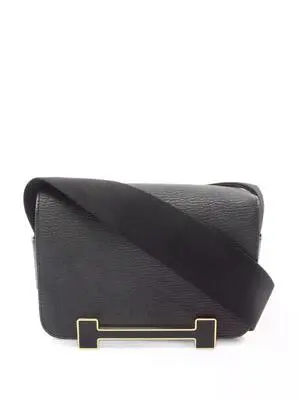Hermès Geta Leather Shoulder Bag - Black
