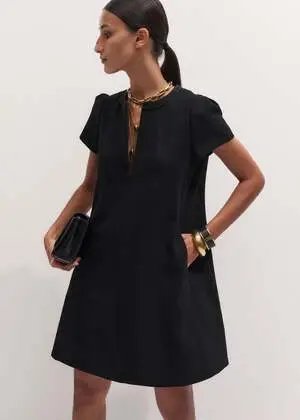 ME+EM Swing Mini Dress - Black