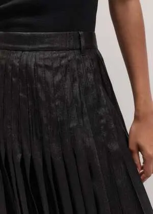 ME+EM Metallic Dramatic Pleated Full Length Skirt