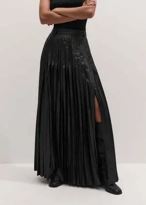 ME+EM Metallic Dramatic Pleated Full Length Skirt