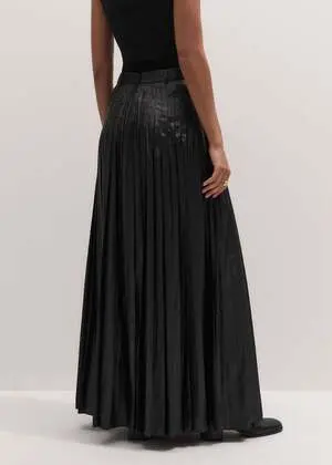 ME+EM Metallic Dramatic Pleated Full Length Skirt