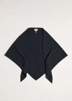 ME+EM Cashmere Triangle Knit Scarf Charcoal Melange - Grey