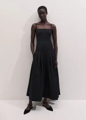 ME+EM Structured Strappy Maxi Dress - Black