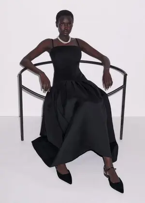 ME+EM Structured Strappy Maxi Dress - Black