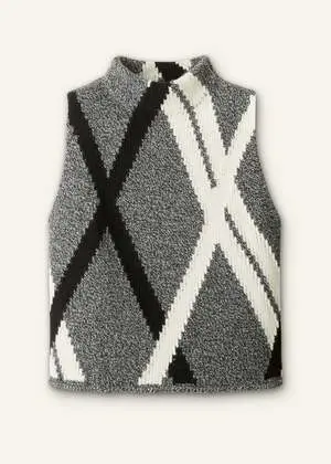ME+EM Exploded Argyle Straight Knit Vest