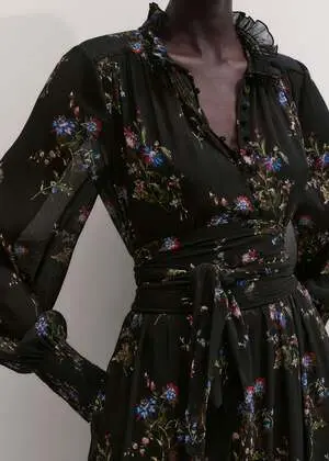 ME+EM Wild Winter Floral Print Maxi Dress With Cami + Belt