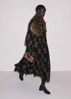 ME+EM Wild Winter Floral Print Maxi Dress With Cami + Belt