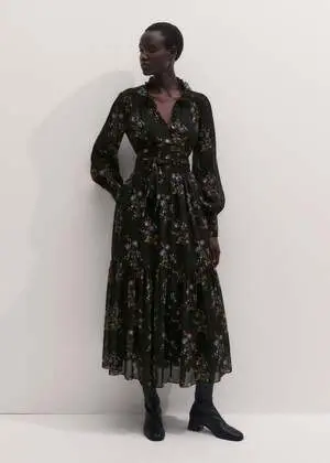 ME+EM Wild Winter Floral Print Maxi Dress With Cami + Belt