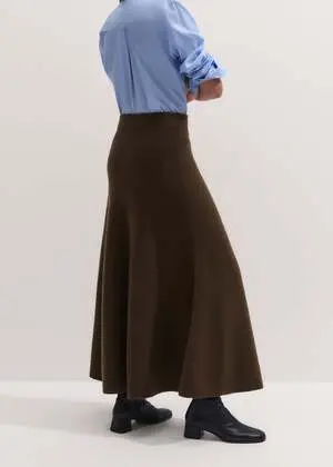 ME+EM Felted Merino Relaxed Knit Maxi Skirt