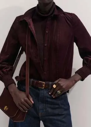 ME+EM Micro Cord Slim Fitting Blouse