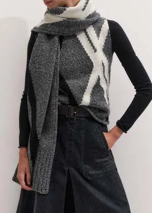 ME+EM Exploded Argyle Knit Scarf