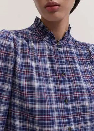 ME+EM Cotton Check Blouse