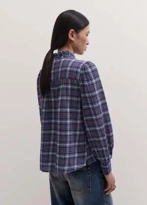ME+EM Cotton Check Blouse