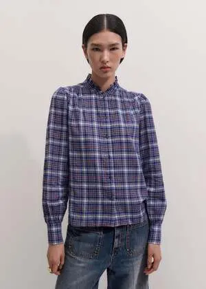 ME+EM Cotton Check Blouse