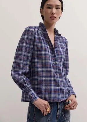 ME+EM Cotton Check Blouse