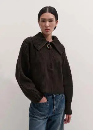 ME+EM Sculptural Zip Sweater