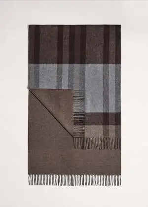 ME+EM Check Double Sided Travel Scarf