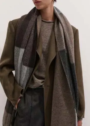 ME+EM Check Double Sided Travel Scarf
