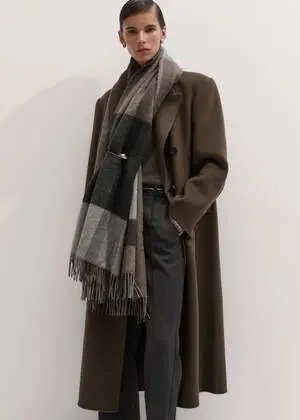 ME+EM Check Double Sided Travel Scarf