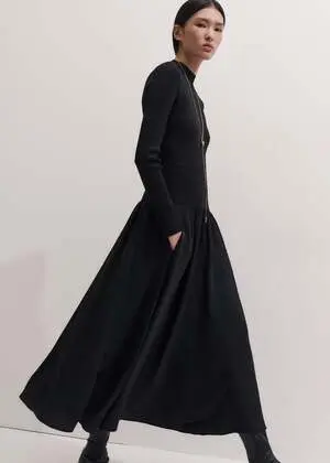 ME+EM Mixed Media Evening Maxi Dress