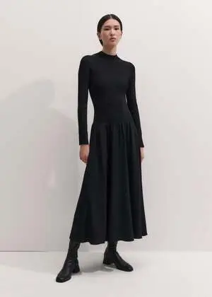 ME+EM Mixed Media Evening Maxi Dress