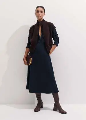 ME+EM Texture Clash Midi Dress