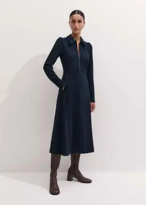 ME+EM Texture Clash Midi Dress