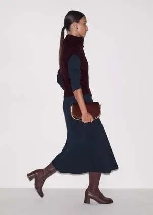 ME+EM Texture Clash Midi Dress
