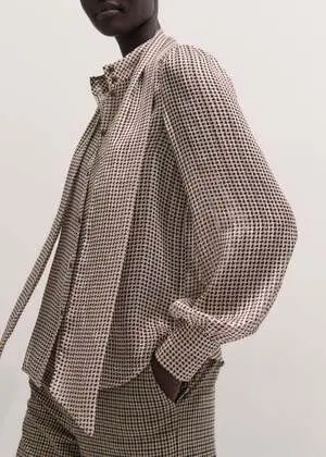 ME+EM Micro Foulard Print Blouse + Tie