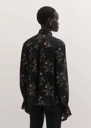 ME+EM Wild Winter Floral Print Blouse With Cami + Tie