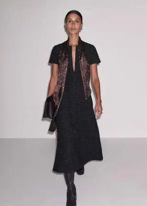 ME+EM Lurex Boucle Jersey Midi Dress