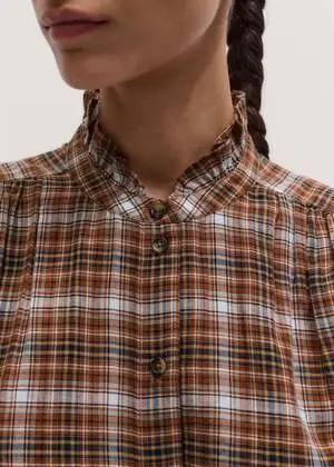 ME+EM Cotton Check Blouse