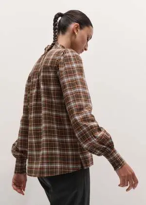 ME+EM Cotton Check Blouse