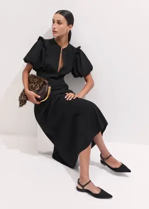 ME+EM Crepe Ruffle Sleeve Maxi Dress