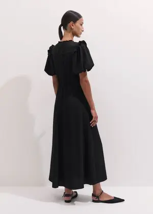 ME+EM Crepe Ruffle Sleeve Maxi Dress