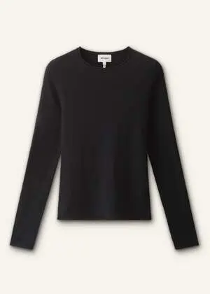 ME+EM Barely There Jersey Stitch Crew Neck - Black