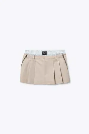 Alexander Wang Pleated Mini Skort With Boxer Waistband And Zip Details
