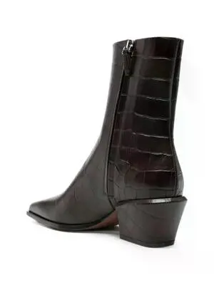 Paris Texas Croc-effect Leather Ankle Boots