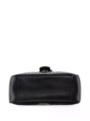Gucci Gg Marmont Top Handle Flap Bag Matelasse Leather Small Satchel